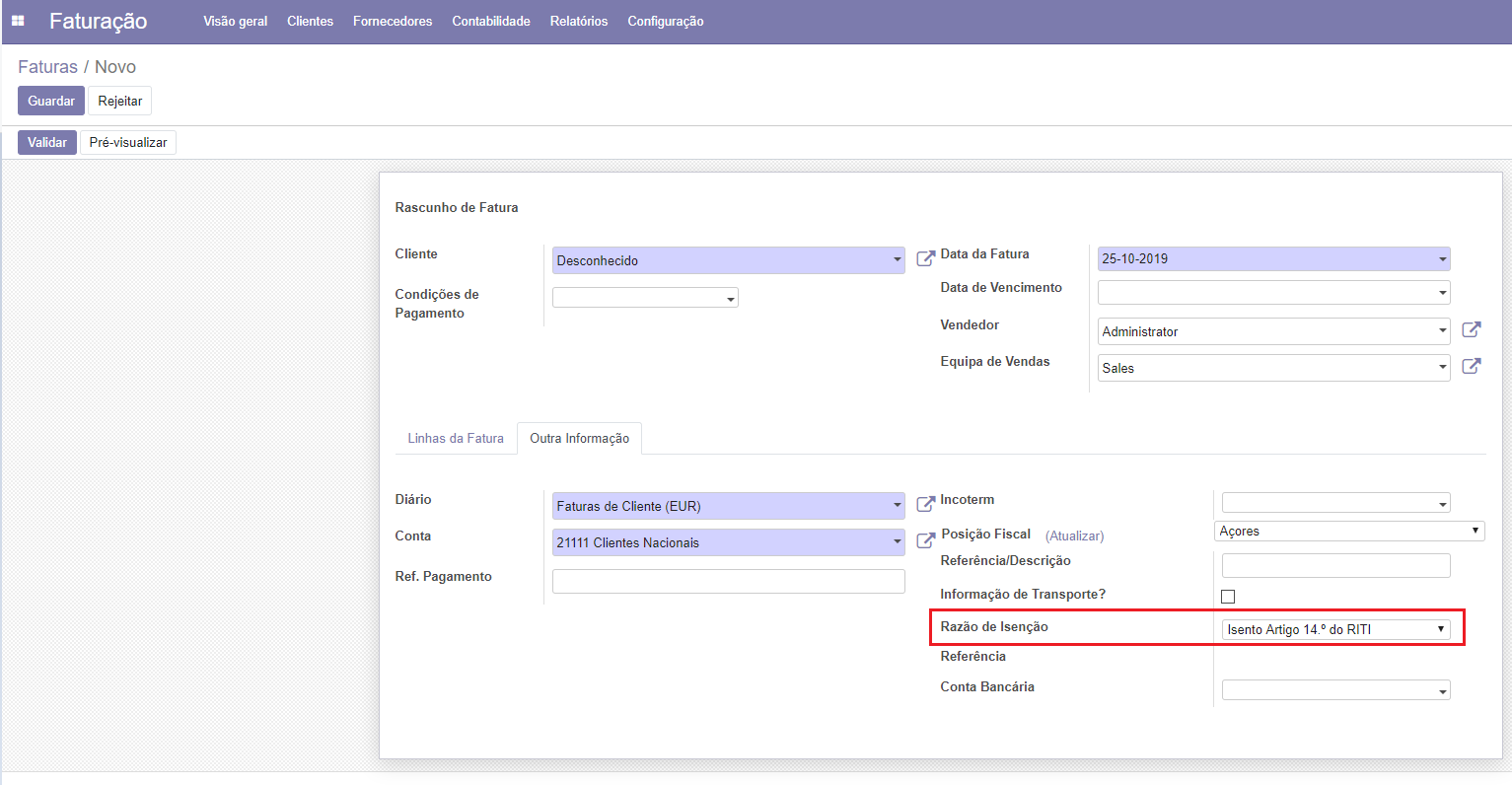 ThinkOpen Solutions - Como criar fatura com isenção de IVA?